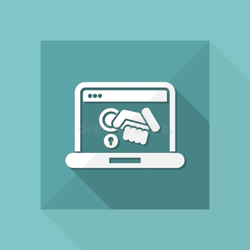 Computer Privacy Concept Icon Stock Vector - Illustration of icon, home ...