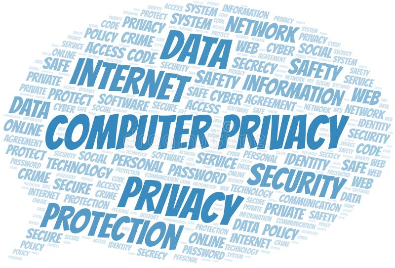Computer Privacy Vector Word Cloud, Made with Text only. Stock Vector ...