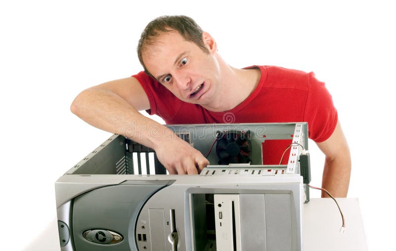 Man Frustrated with Photocopier Stock Photo - Image of frustration ...