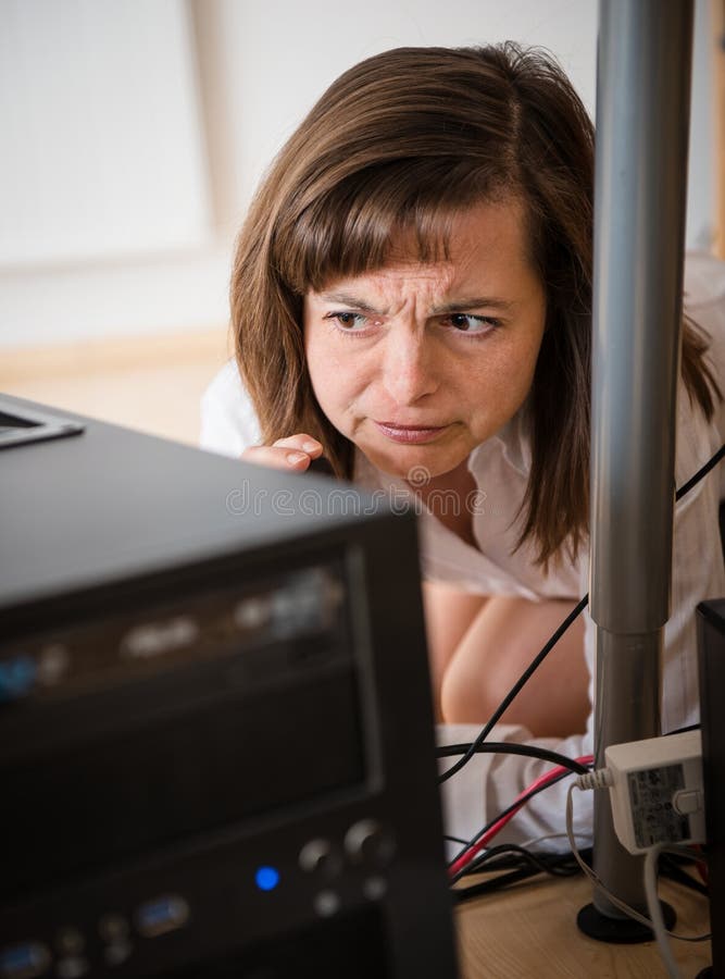 Computer Problem - Business Woman Need Help Stock Image - Image of ...
