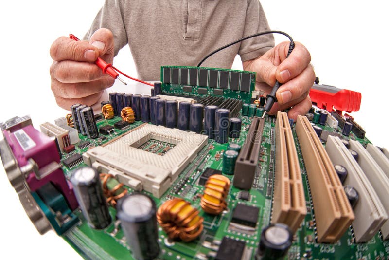 Computer problem stock image. Image of motherboard, technician - 45418687