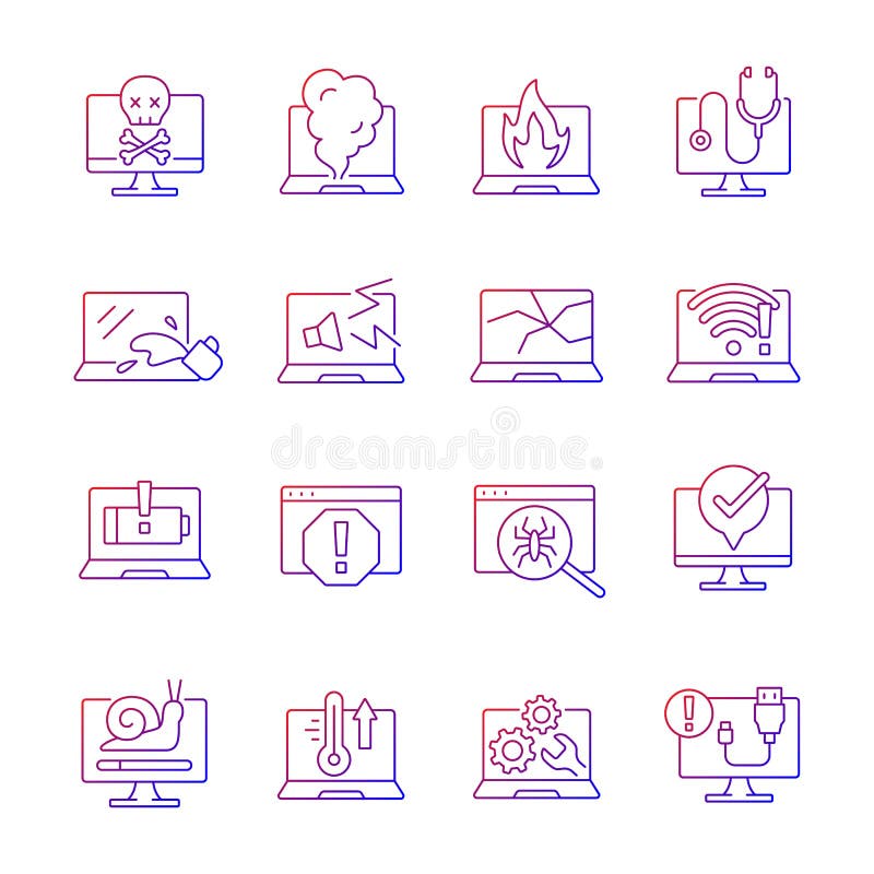 Computer Problem Gradient Lineare Vektor Symbole Gesetzt Vektor ...