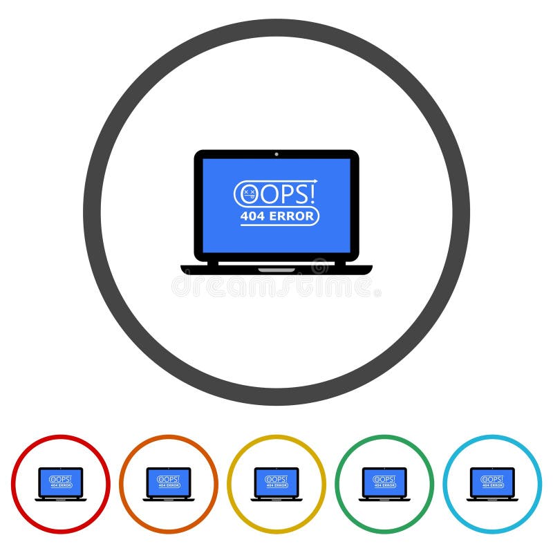 Computer it Problem Icon. Set Icons in Color Circle Buttons Stock Illustration - Illustration of ...