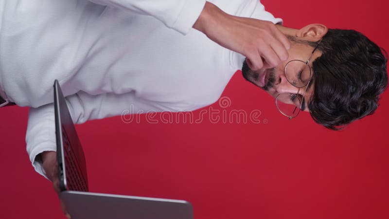 Computer Problem Program Error Annoyed Man Laptop Stock Video - Video ...