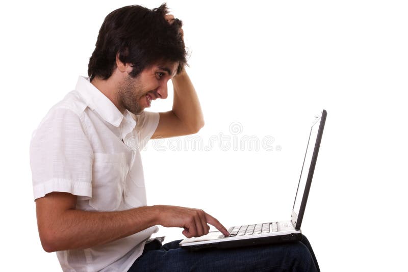 Computer face stock photo. Image of homework, overworked - 7744880