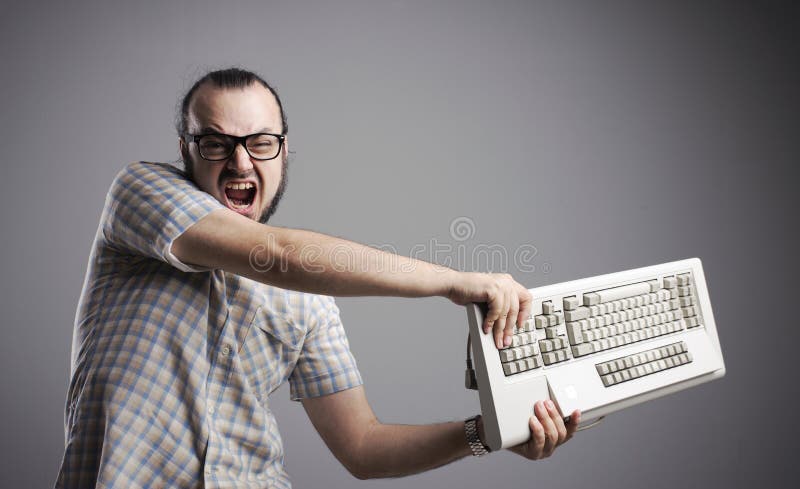 Computer problems stock image. Image of shouting, person - 32865715