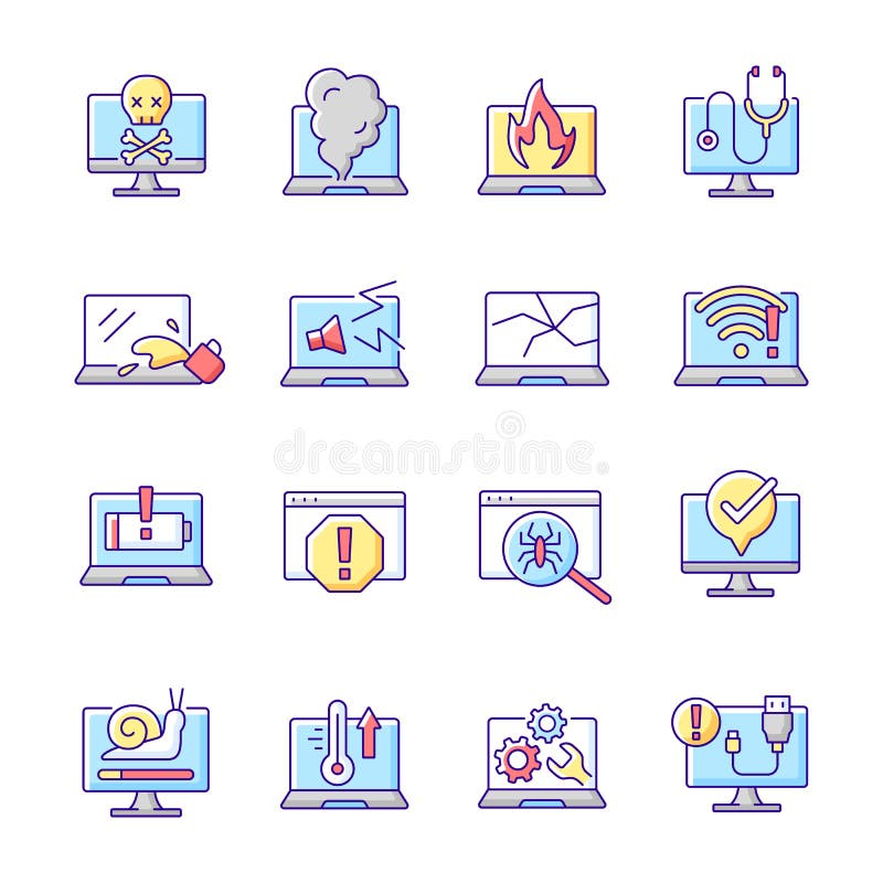 Computer problems stock illustration. Illustration of tired - 7066809