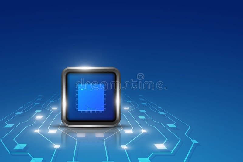 Computer Processing Innovation Tech Concept Design Background. Vector ...