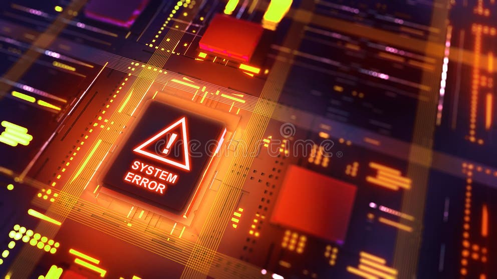 Computer Processing Work Notify a Security Alarm.computer System Notification,Warning System ...