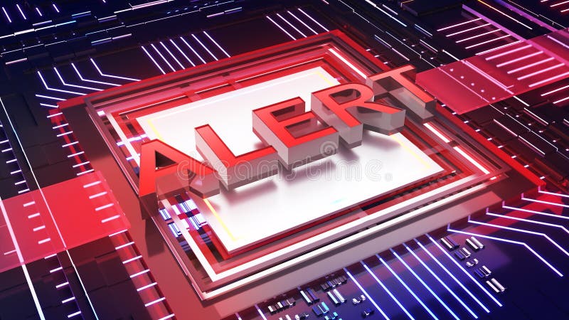 Computer Processing Work Notify a Security Alarm.computer System ...