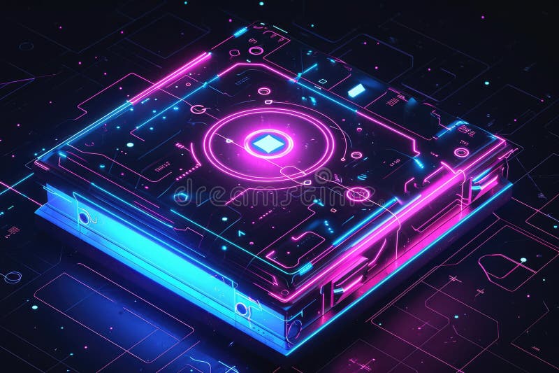 A Computer Processor Adorned with Vibrant Neon Lights for Improved ...