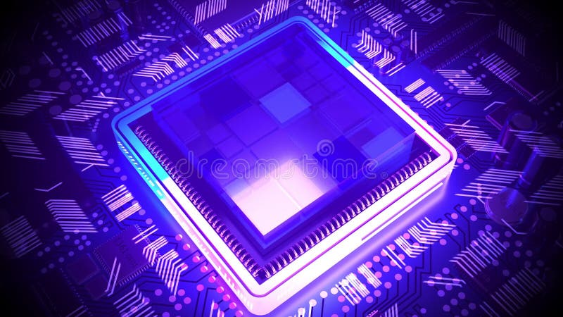 Computer Processor and Blinking Lines - 3D Animation Stock Footage ...