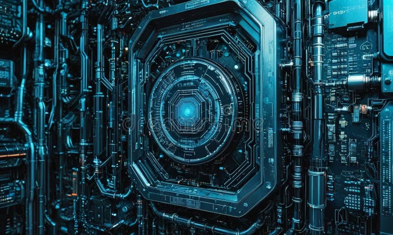 Computer Processor with Blue Light Inside Stock Illustration - Illustration of motherboard ...