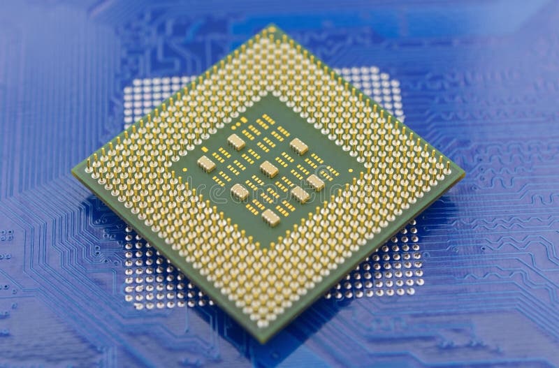 Blue motherboard stock photo. Image of microchip, computer - 3303188