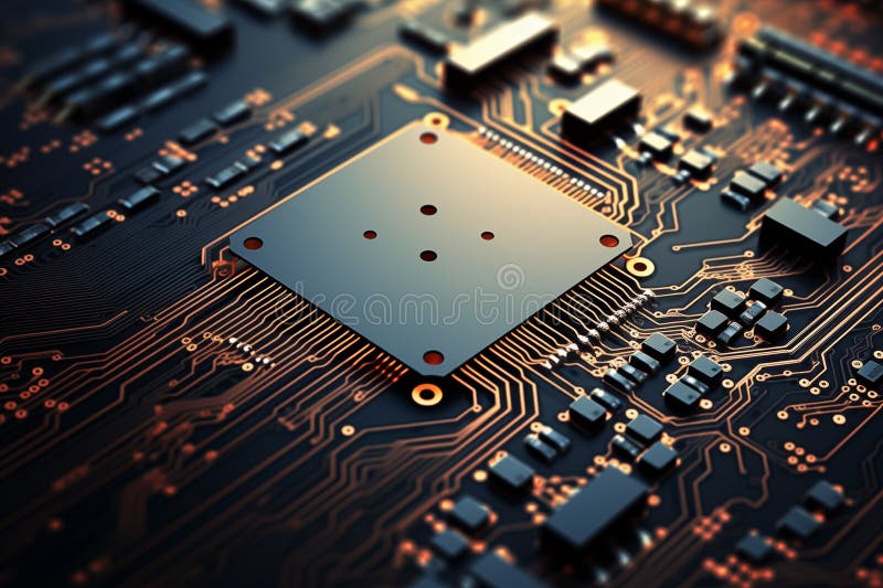 Computer Processor Chip on a Circuit Board. by Generative Ai Stock Illustration - Illustration ...