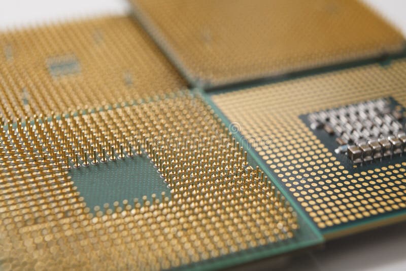 Computer Processor Chip Close-up. Stock Photo - Image of research ...