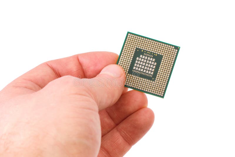 Computer Processor Chip stock image. Image of hold, integrated - 115068883