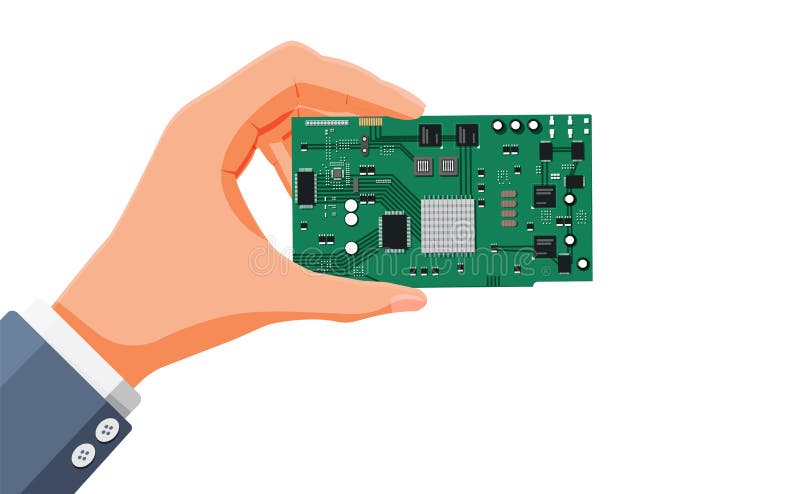 Computer Processor Chip in Hand Stock Vector - Illustration of chip ...