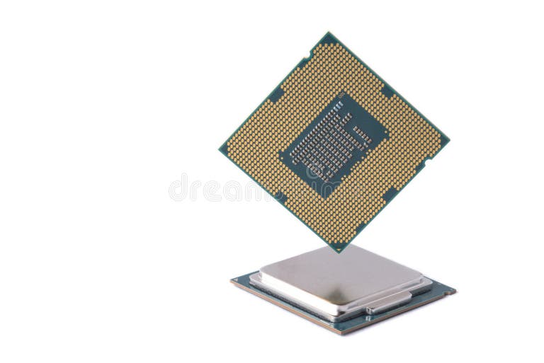Computer Processor Chips White Background Stock Photo - Image of ...
