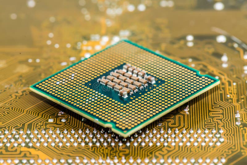 Computer Processor on a Circuit Board. Stock Photo - Image of conductor ...