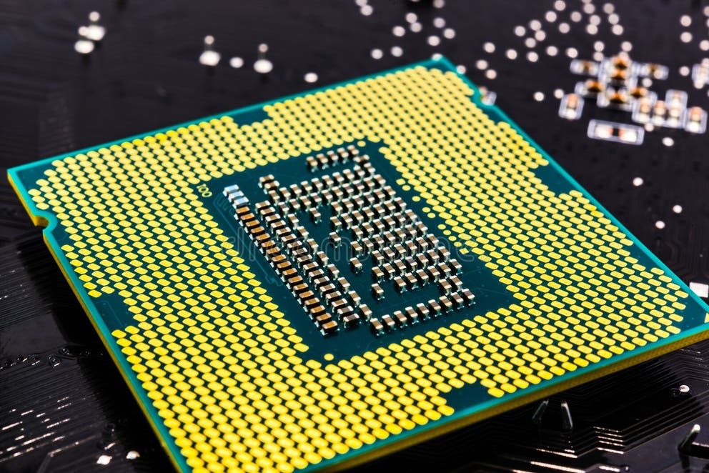 Computer Processor Close-up Stock Photo - Image of horizontal, chip ...