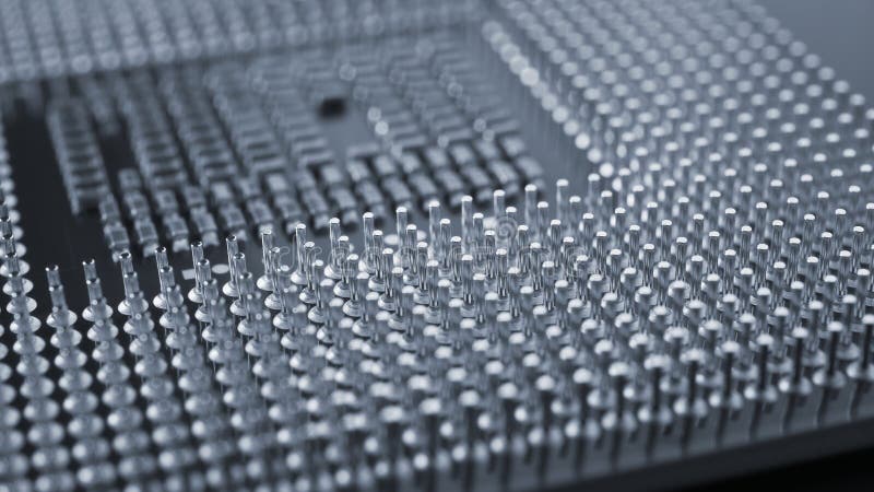 Computer Processor Close Up. Dark Gray Tinted Background or Backdrop ...