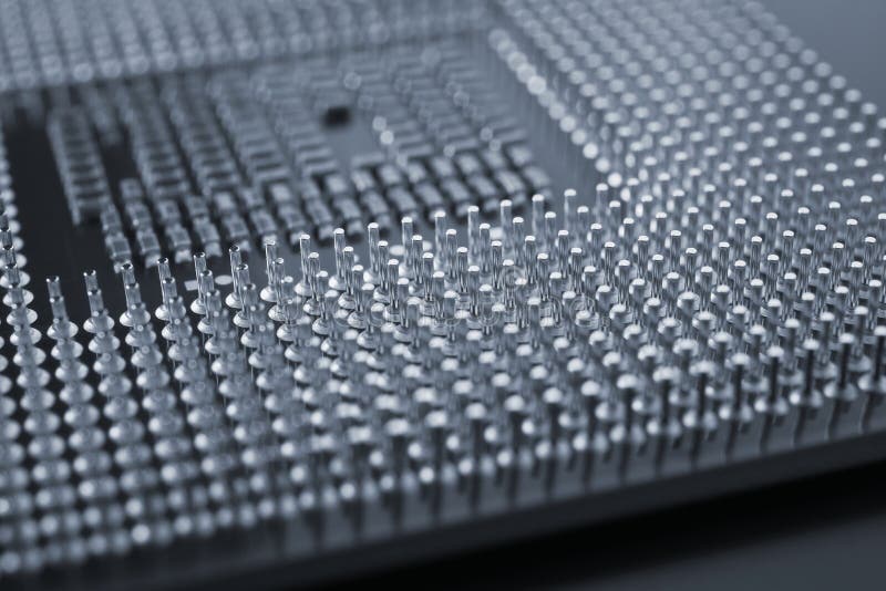 Computer Processor Close Up. Dark Gray Tinted Background or Backdrop ...