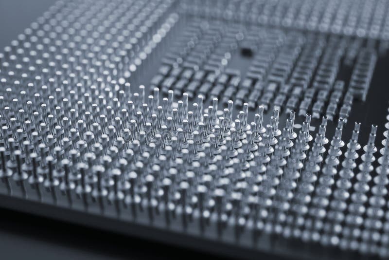 Computer Processor Close Up. Dark Gray Tinted Background or Backdrop ...