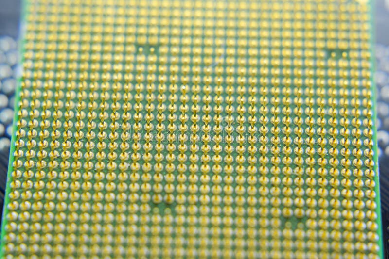 Computer Processor, Contact Feet. Electronic Board with Electrical ...