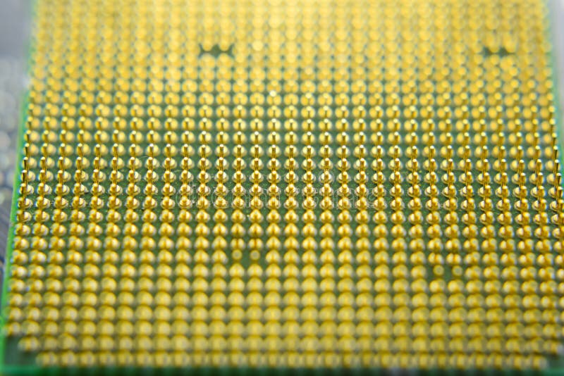 Computer Processor, Contact Feet. Electronic Board with Electrical ...