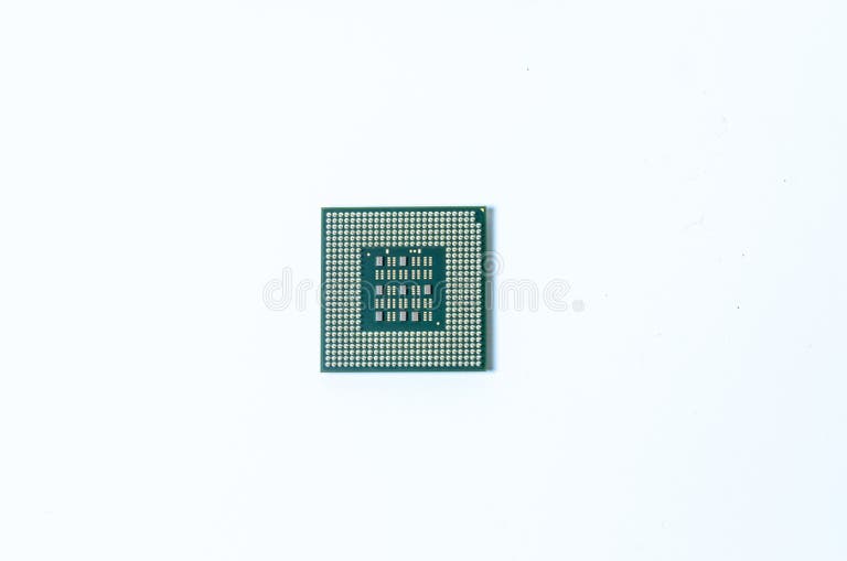 Computer Processor CPU Central Processing Unit Microchip Isolated on White Background Stock ...