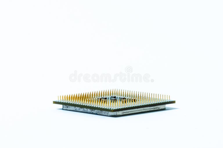 Computer Processor CPU Central Processing Unit Microchip Isolated on White Background Stock ...