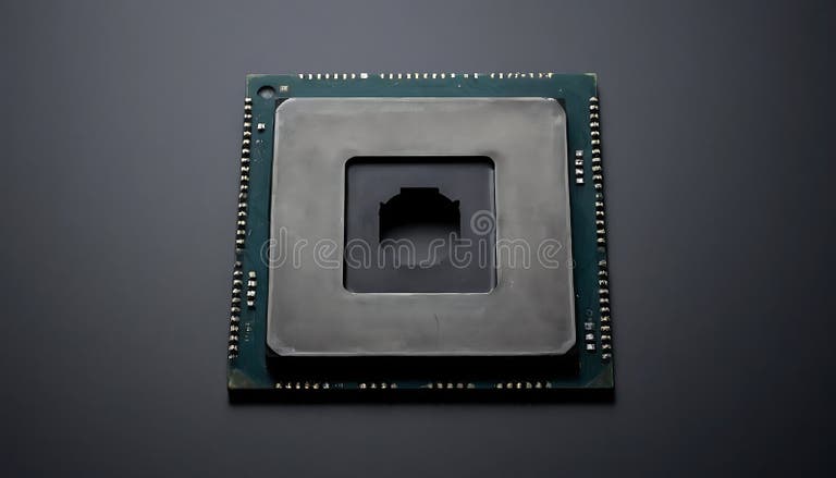 Computer Processor (CPU) Chip on Dark Background Stock Illustration ...