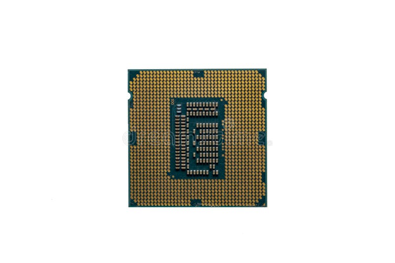 Computer Processor CPU Chip Isolated on White Background. Stock Photo - Image of electricity ...