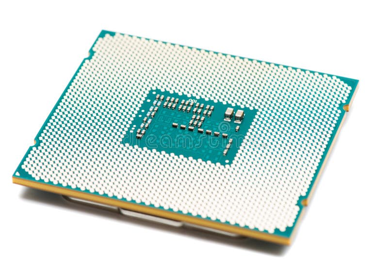 Computer Processor, CPU on White Background Stock Photo - Image of ...
