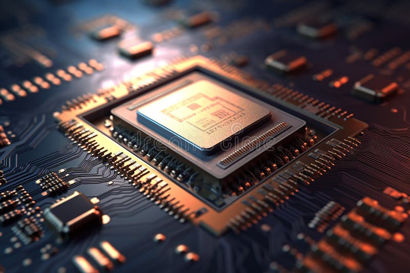 Computer Processor Electronic Technology with Chip on Motherboard and ...