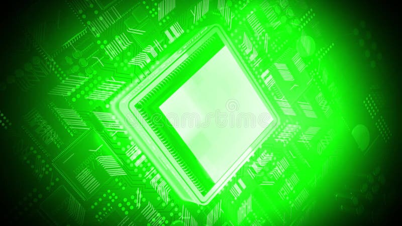 Computer Processor in Green Color Palette Stock Footage - Video of chip ...