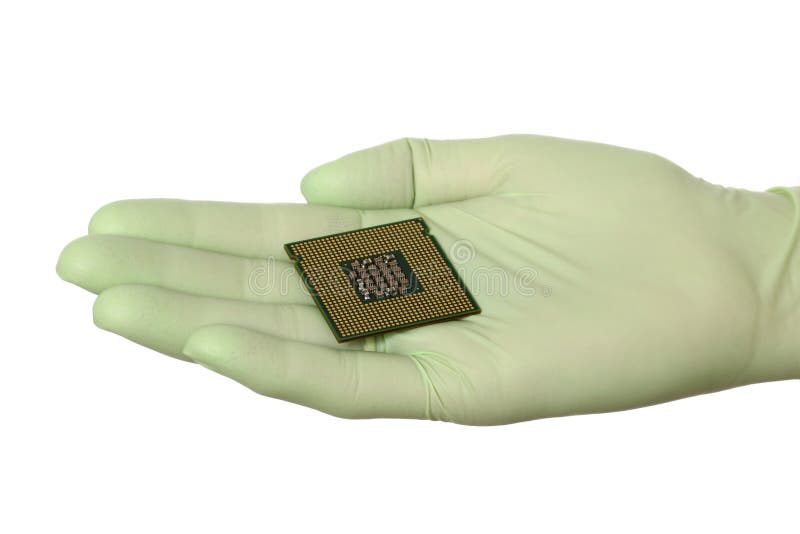 Computer Processor in Human Hand Stock Photo - Image of board ...
