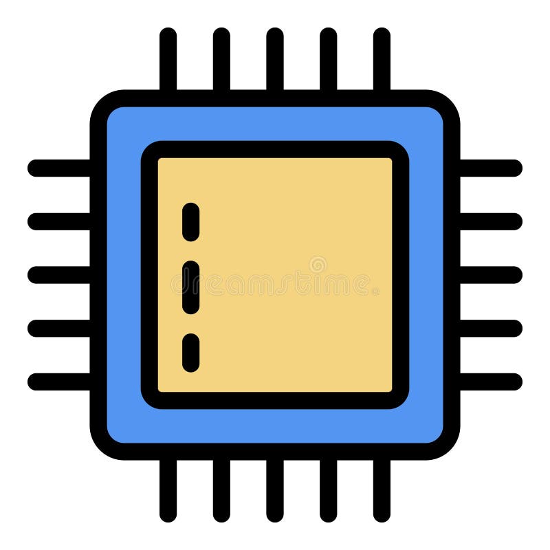 Computer Processor Icon Color Outline Vector Stock Vector ... Computer Processor Icon Color Outline Vector Stock Vector ...