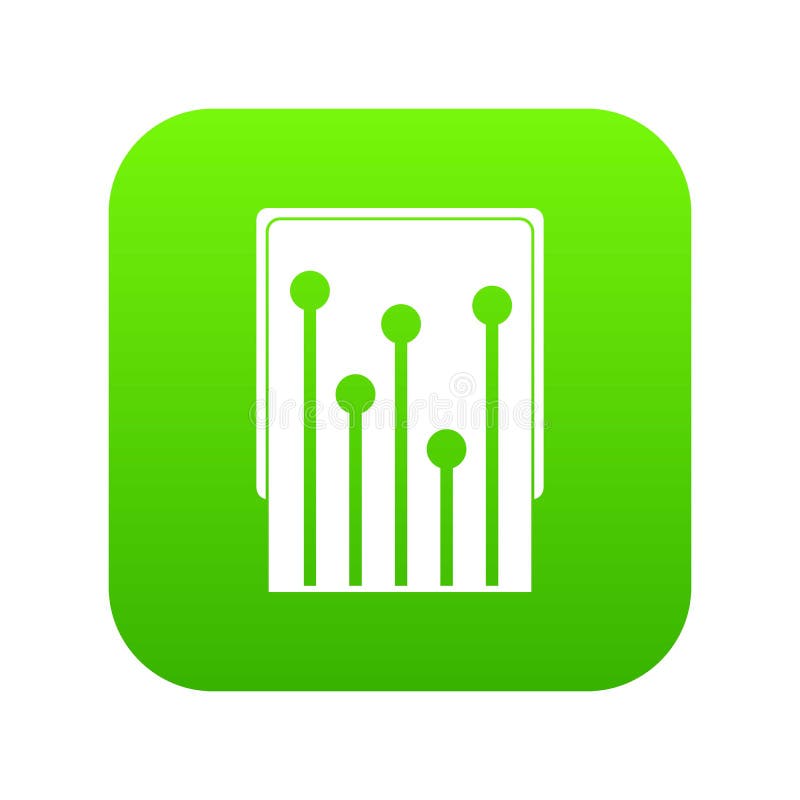 Computer Processor Icon Digital Green Stock Vector - Illustration of ...