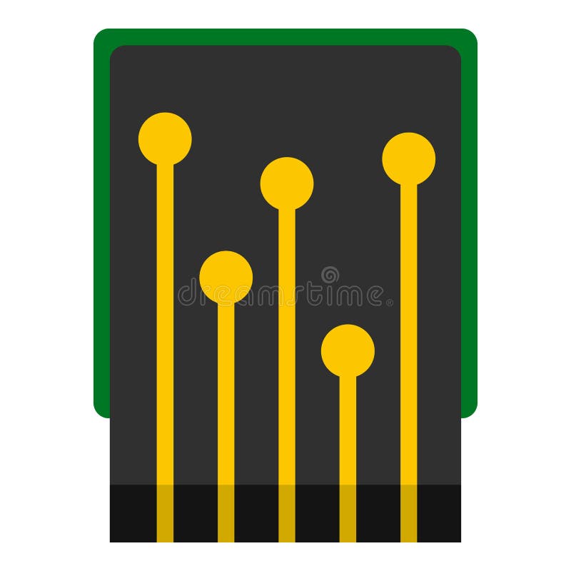 Computer CPU Processor Chip Icon Digital Green Stock Vector ...