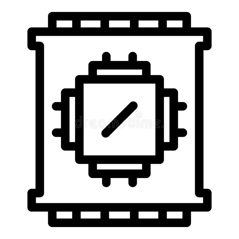 Computer Processor Icon, Outline Style Stock Vector - Illustration of ...