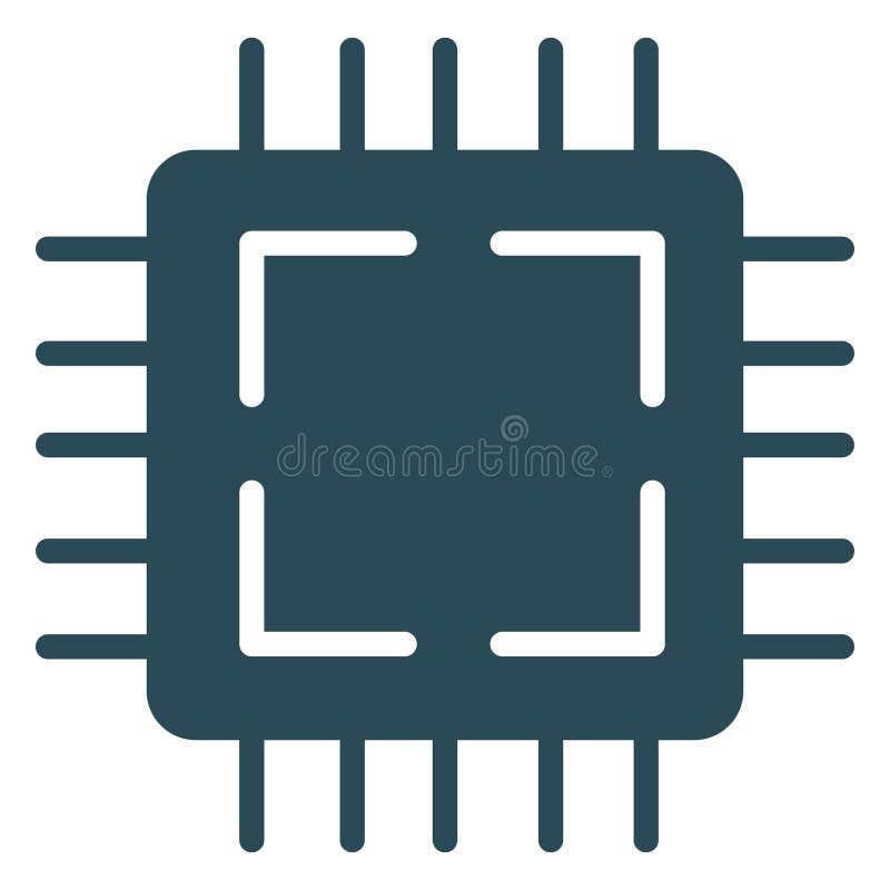 Computer Processor Isolated Vector Icon Fully Editable Stock Vector ...