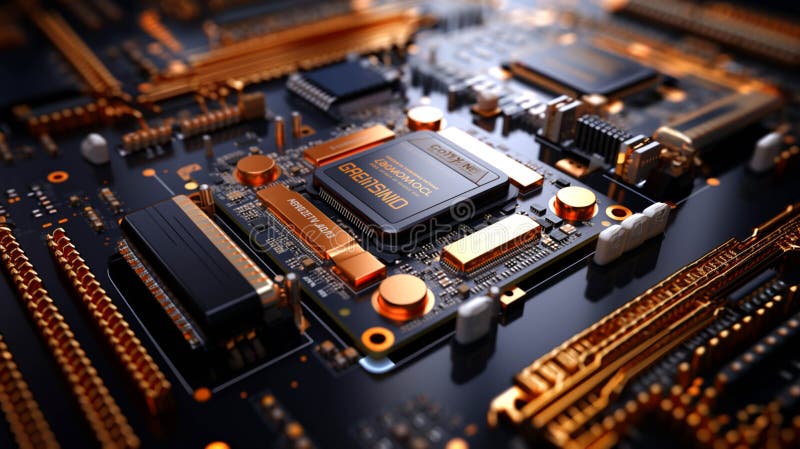 Computer Processor Isolated on White Stock Illustration - Illustration ...