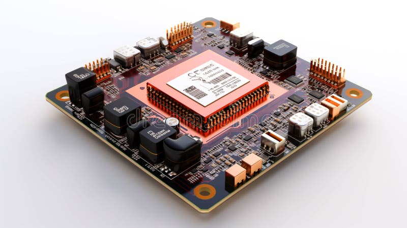 Computer Processor Isolated on White Stock Illustration - Illustration of computer, hardware ...