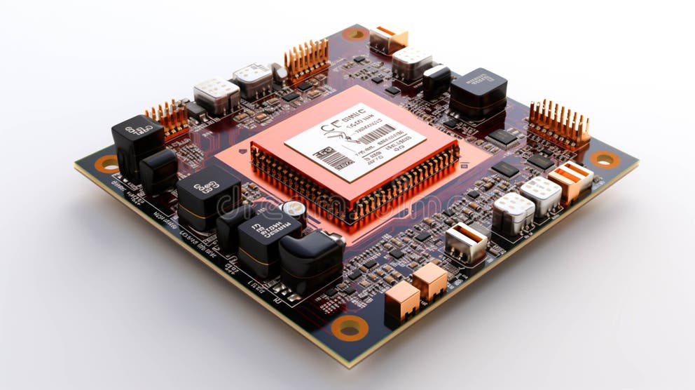 Computer Processor Isolated on White Stock Illustration - Illustration ...