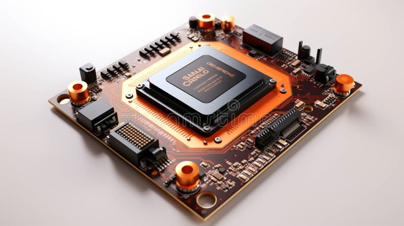 Computer Processor Isolated on White Stock Illustration - Illustration ...