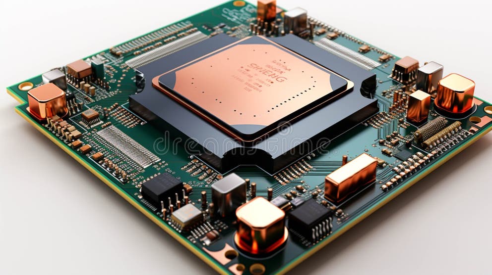 Computer Processor Isolated on White Stock Illustration - Illustration ...