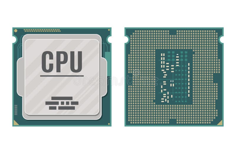 Computer Processor Isolated on White. Stock Vector - Illustration of ...