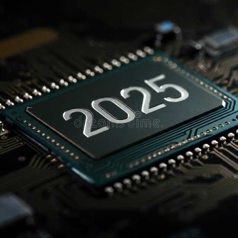 A Computer Processor Labelled 2025, Ai Generated Illustration Stock ...